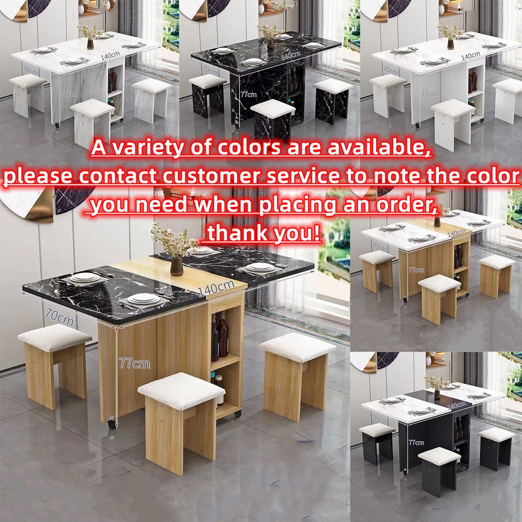 Folding dining table household small-sized movable rectangular dining ...