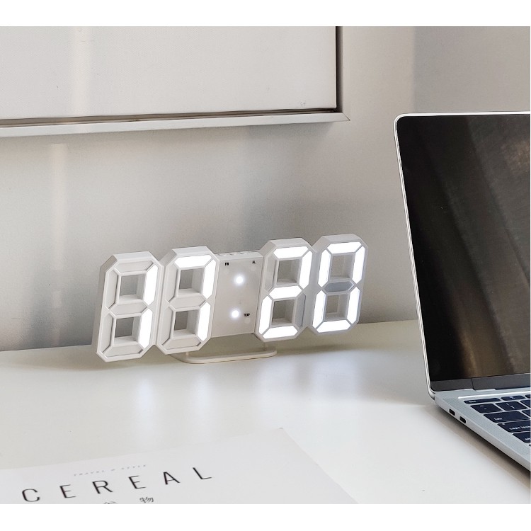 LED Digital USB Clock Alarm | 3D Minimalist Wall-Mounted & Desk Display ...