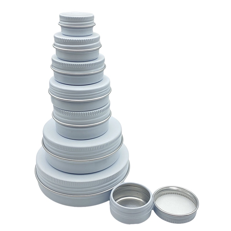1Pcs 5g 10g 15g 20g 30g 50g 60g 100g Round White Aluminum Jar Tin Can ...