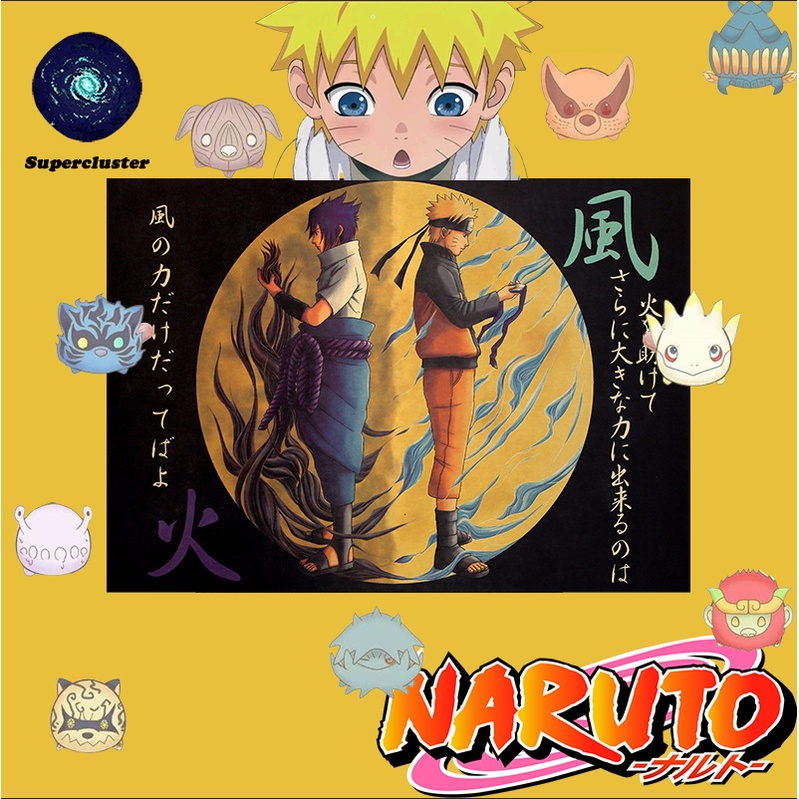 NARUTO Fire&Wind poster Anime Kraft Paper Wallpaper wall poster ...