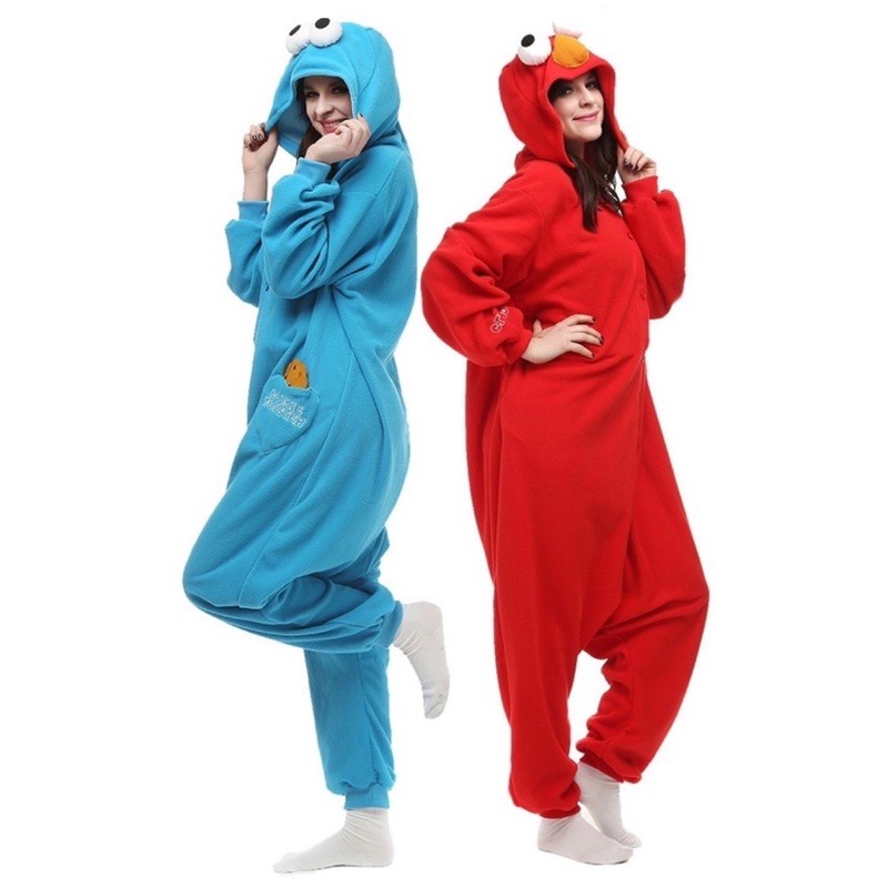 Sesame Street Cartoon Character Overall Kigurumi Onesie Pajamas ...