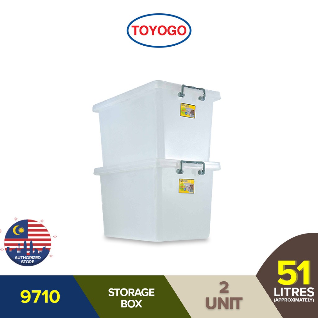 Toyogo Storage Box Container Translucent With Cover 9710 (49L) | Shopee ...