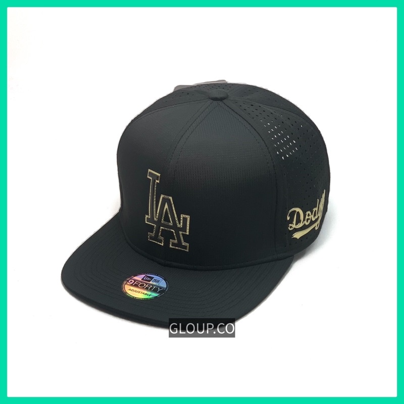 LA Dodgers 9Forty Dri-Fit Los Angeles Gold-Trimmed Logo Snapback Flat ...