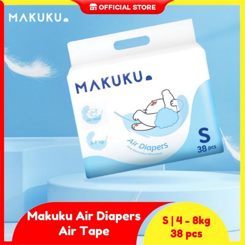 Makuku Air Diapers Adhesive Type S38 | Baby Diaper Cow Anti Fade Rash ...