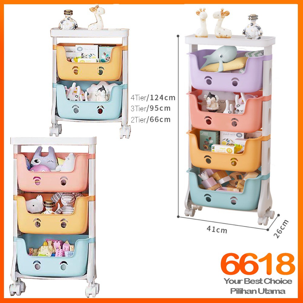 Troli Penyimpanan Kecil 2/3/4 layers Children's Toy Organizer Small ...