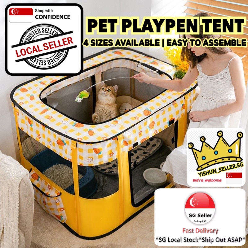 Pet Playpen tents rectangular shape foldable cat dog pet house | Shopee ...