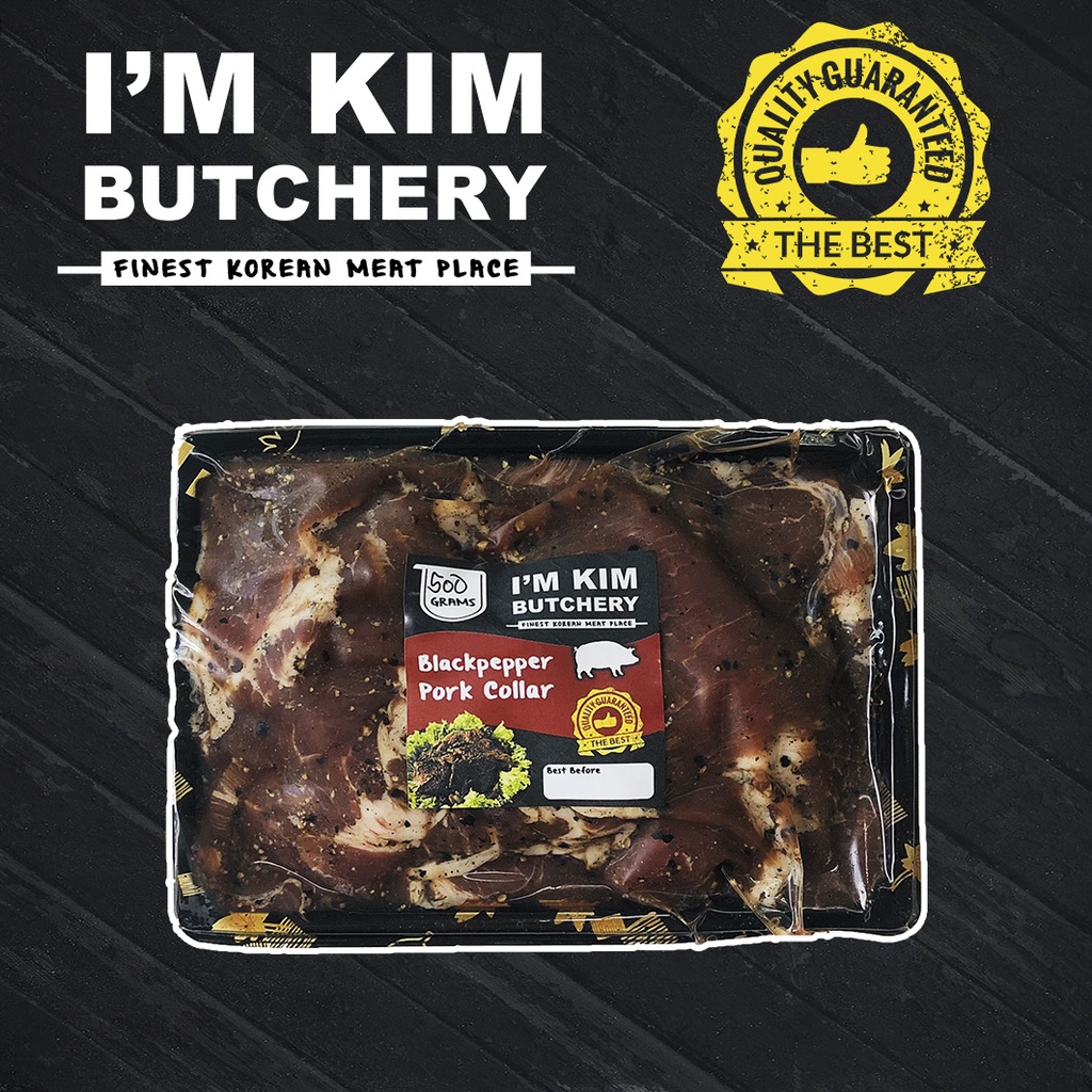 [I'm Kim Butchery] Blackpepper Pork Collar (Korean BBQ Style) - 500g ...