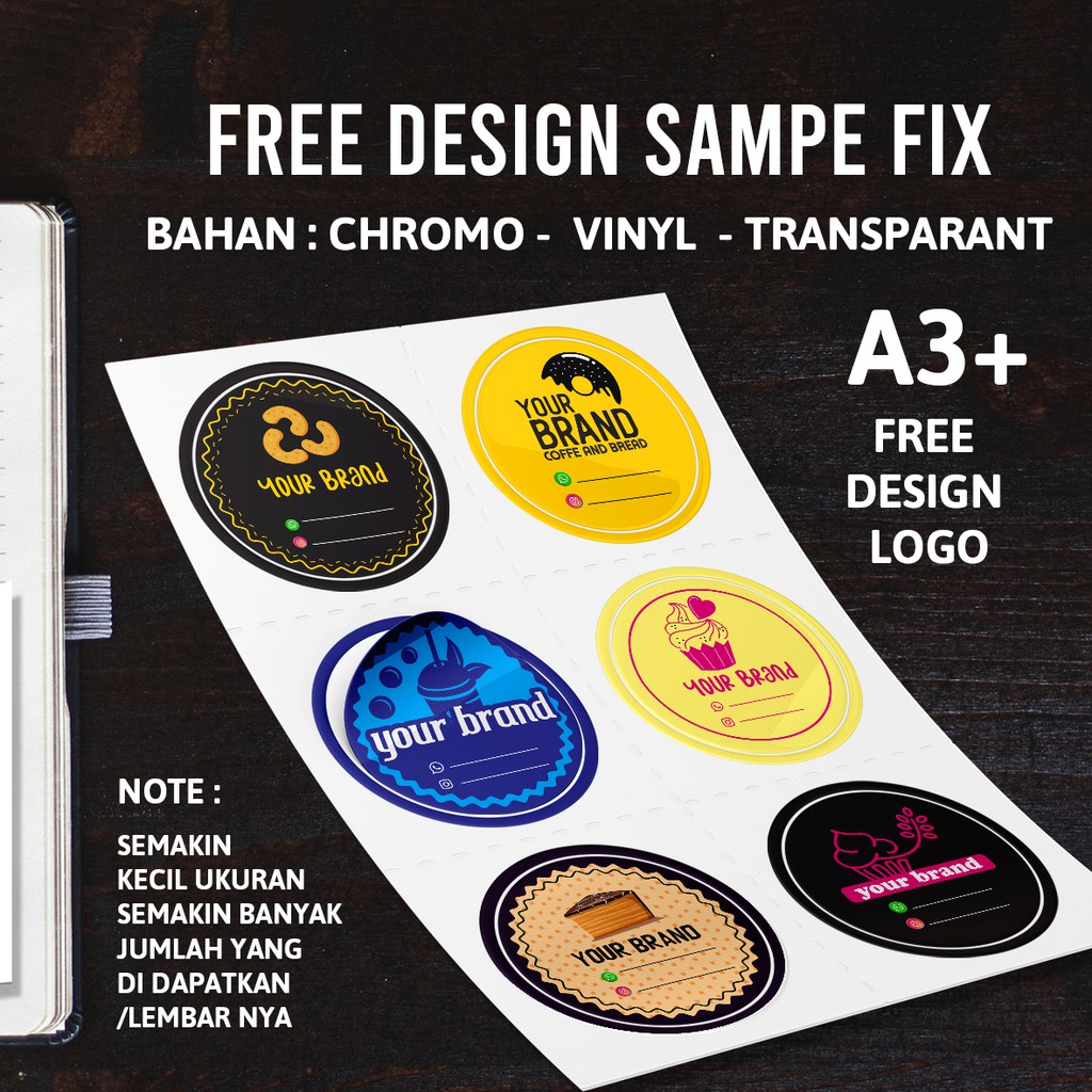 Print STICKER LABEL Product Food Beverage Packaging CUSTOM | Shopee ...