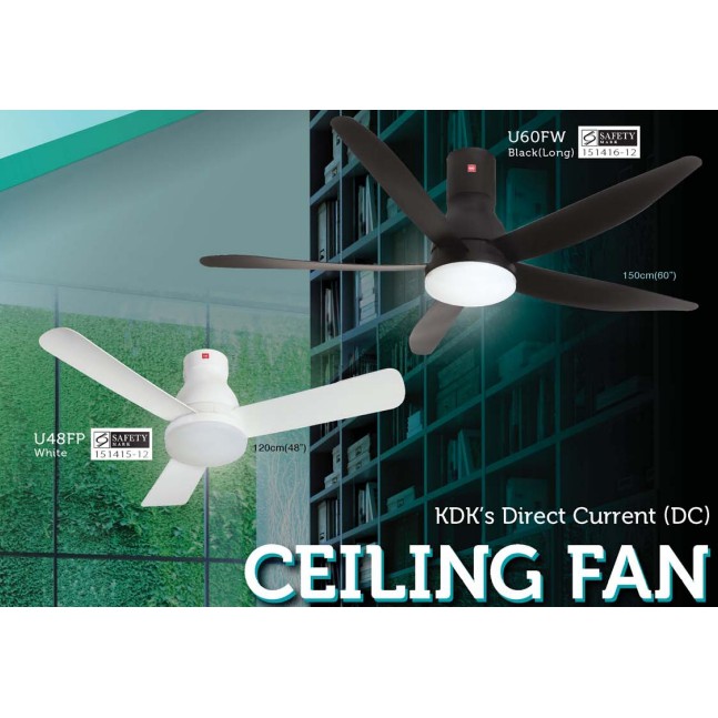 [Strong Wind] KDK U60FW 60" DC Ceiling Fan + 22W LED Light | Shopee ...