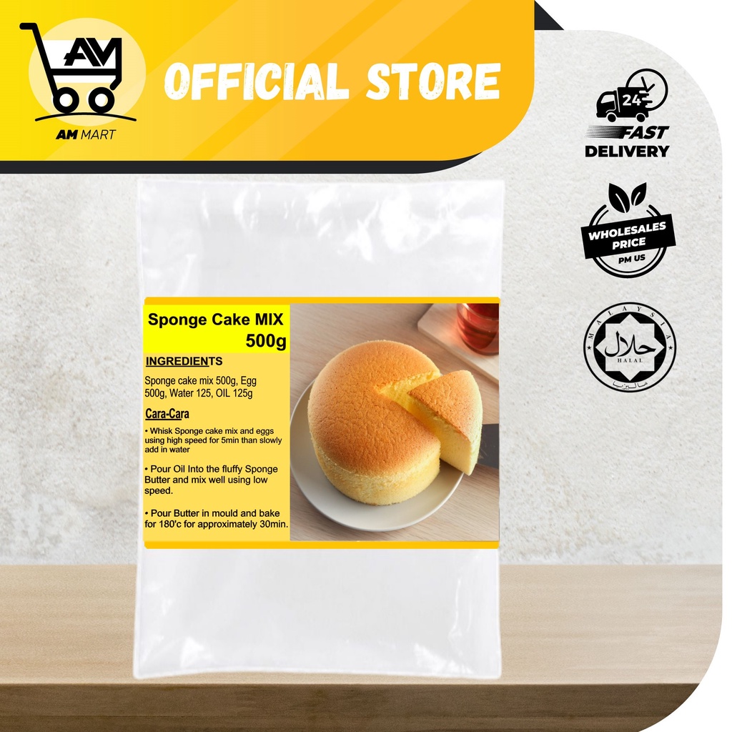 RAYA Premium Sponge Cake Mix | Tepung Sponge Kek Mix 500g (HALAL ...
