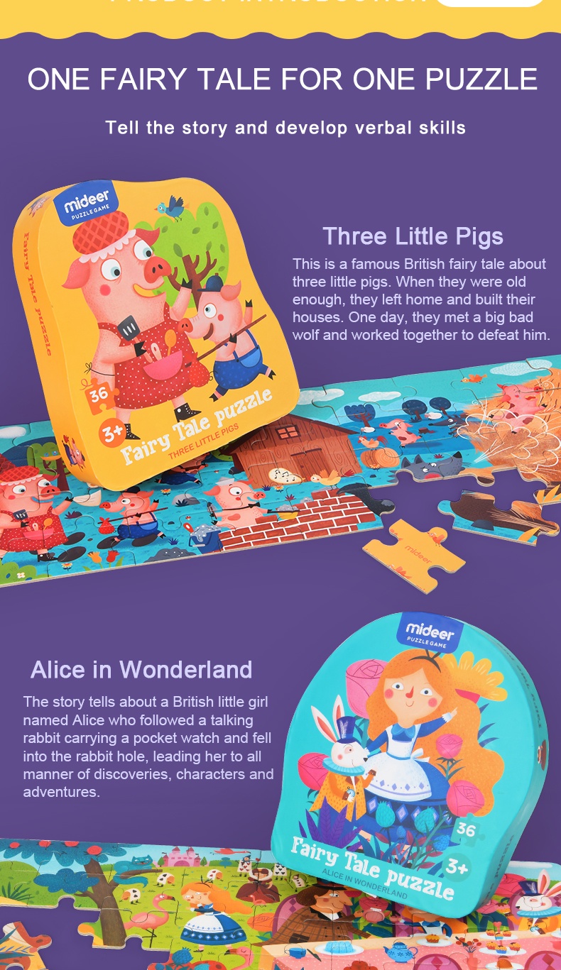 Mideer Fairytale Puzzles - Three Little Pigs, Little Red Riding Hood ...