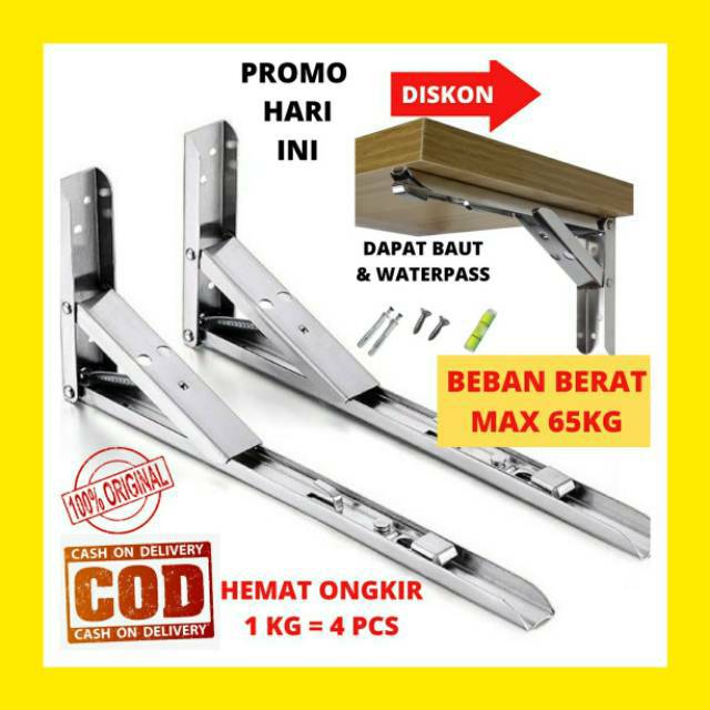 SIKU Stainless Steel Wall Folding Table Hinge max 65kg/Stainless Steel ...