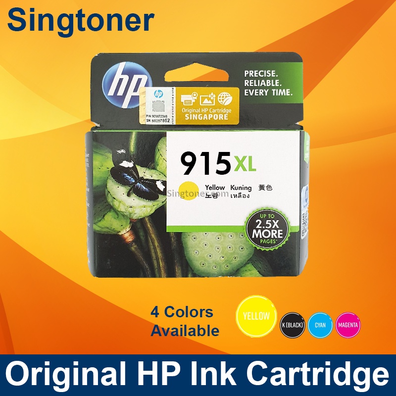 [Original] HP 915XL Black Cyan Magenta Yellow Original Ink Cartridge ...