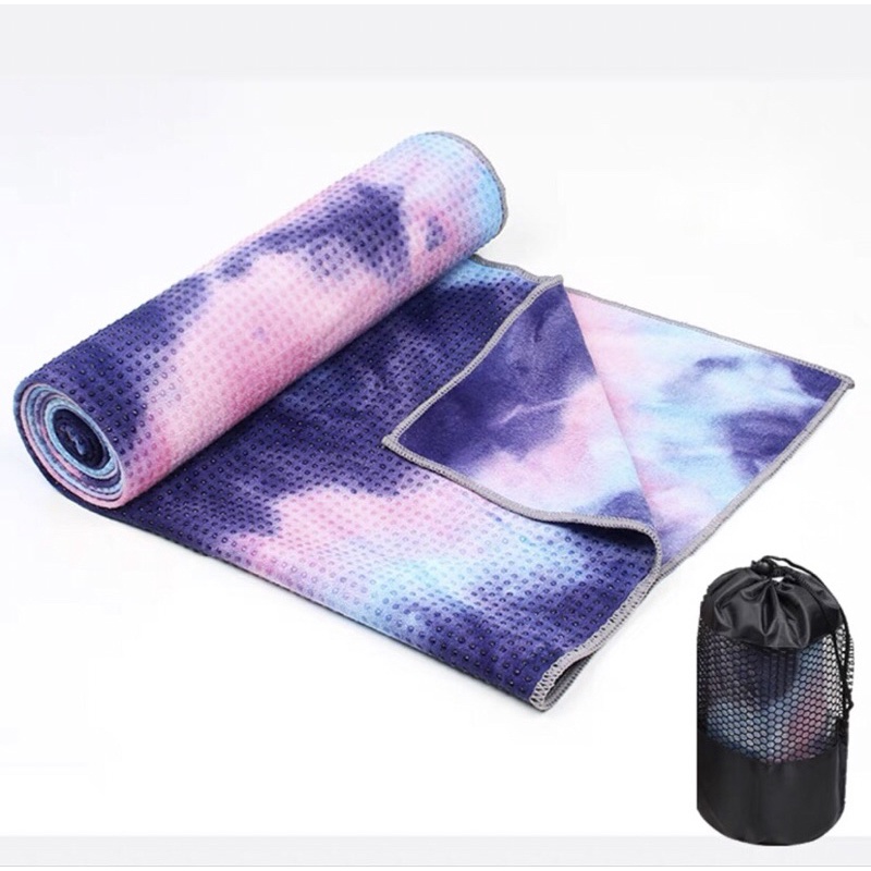 SG Stock Hot Yoga Mat Towel Anti Slip Tie Dye Color Purple Pink Blue ...