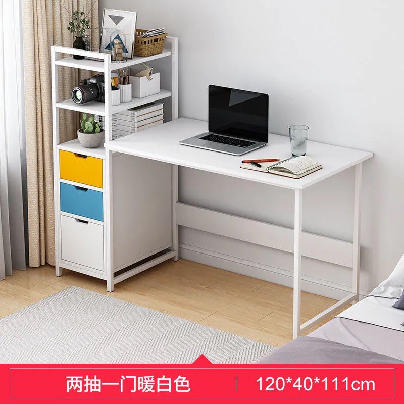 Office desk computer desk bookshelf bookcase integrated table drawer ...