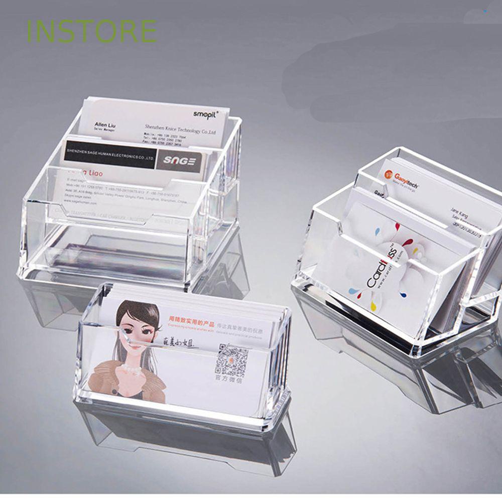 INSTORE Muiltifunction Card Display Shelf Transparent Name Card Rack ...