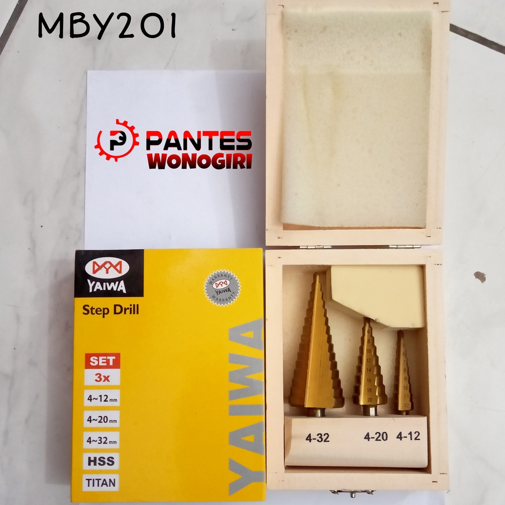 MATA Pyramid DRILL BIT SET / STEP DRILL 3 SET YAIWA (4-12, 4-20, 4-32 ...