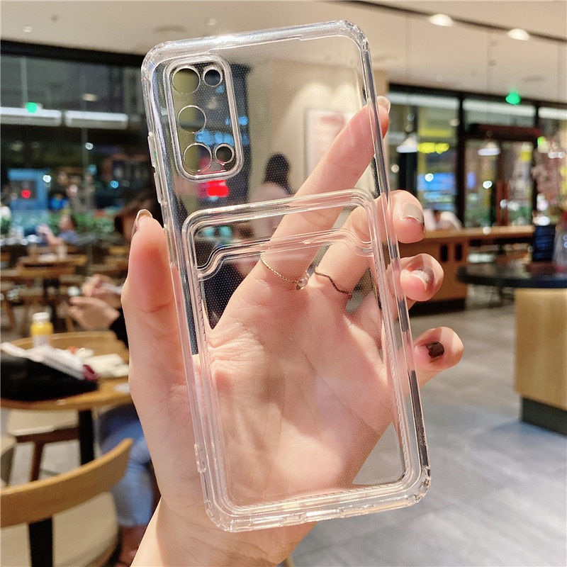 Clear Card Bag Phone Case OPPO A74 A54 A91 A94 A92 A72 A52 A7 A5s A12 ...
