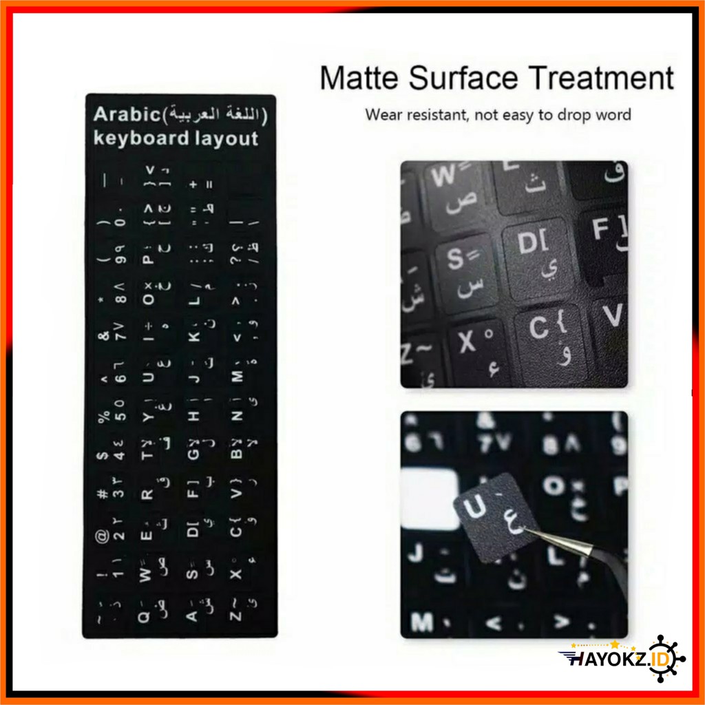 Arabic Keyboard Stickers Waterproof Laptop Keyboard Arabic Stickers ...