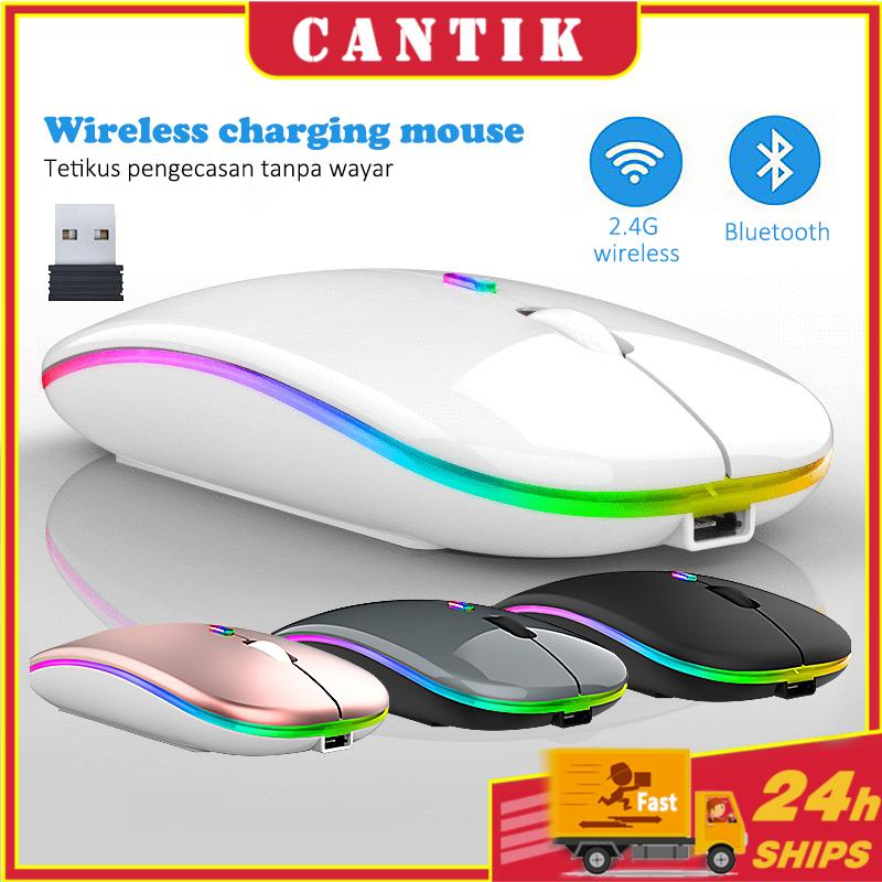Wireless Mouse Bluetooth 2.4Ghz Receiver Optical Adjustable Wireless ...