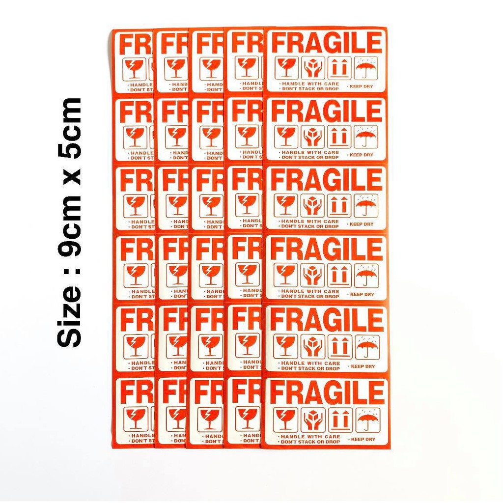 Fragile Sticker Label (30 Pieces) | Shopee Singapore