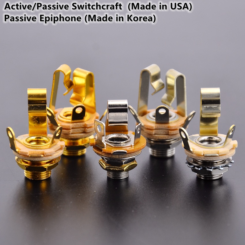 HS-1/4 6.35mm Active/Passive Switchcraft (Made In USA) and Epiphone (made In Korea) Short Open ...