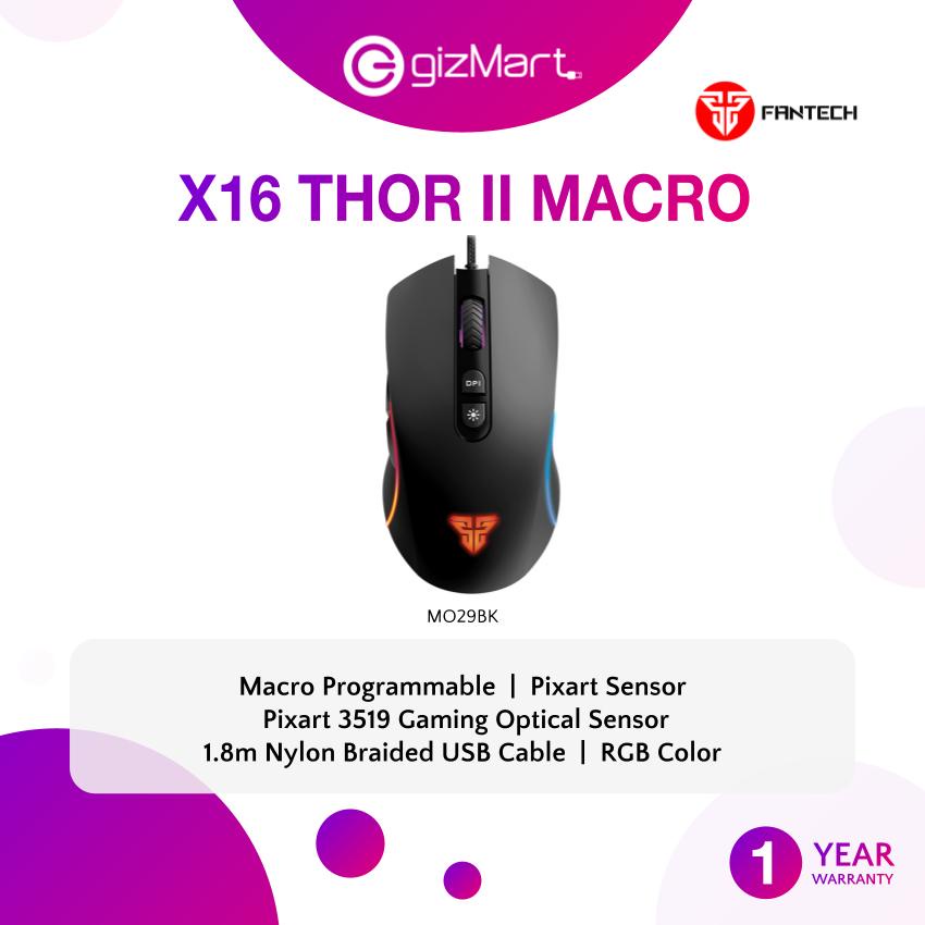 Fantech X16 THOR II MACRO RUNING RGB 4200 DPI Gaming Mouse | Shopee ...