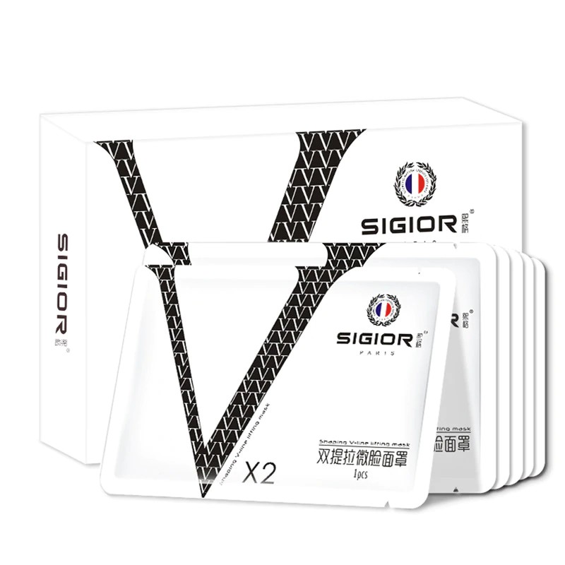 New Double V Face Shape Tension Firming Mask Paper Slimming Eliminate ...