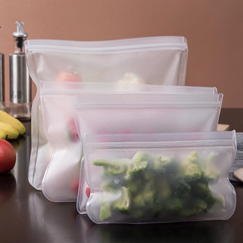 PEVA Silicone Food Storage Bag Leakproof Top Zip Bags Containers ...