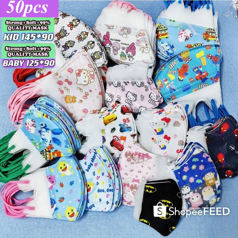 0-12Yrs】50pcs 3d Mask Children Mask Marvel Spiderman Dinosaur Baby ...