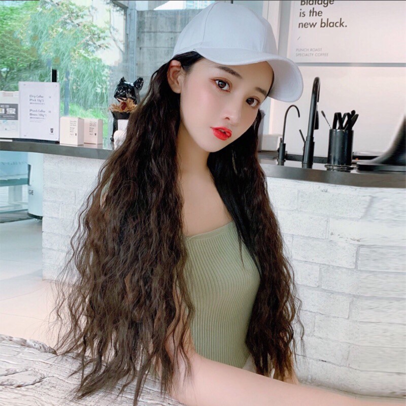 White Cap Style Wool Roll One-Piece Hat Wig (Five Colors) | Shopee ...