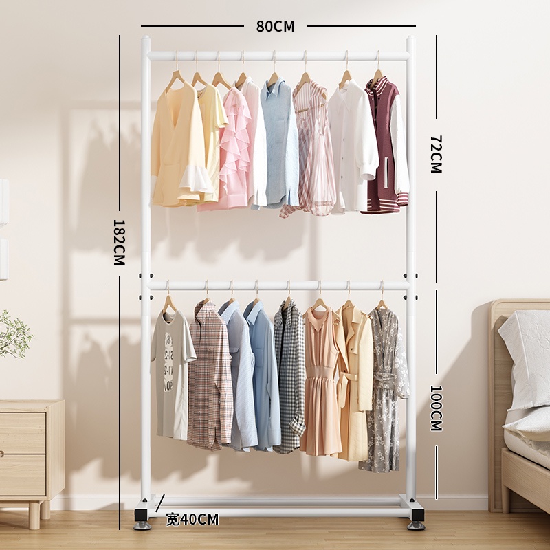 Double Pole Stainless Steel Clothes Rack Drying Rack Laundry Rack Stand ...