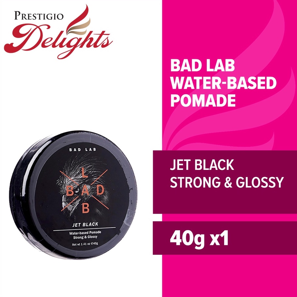 Bad Lab Jet Black Strong and Glossy Water-Based Pomade 40g (1768 ...