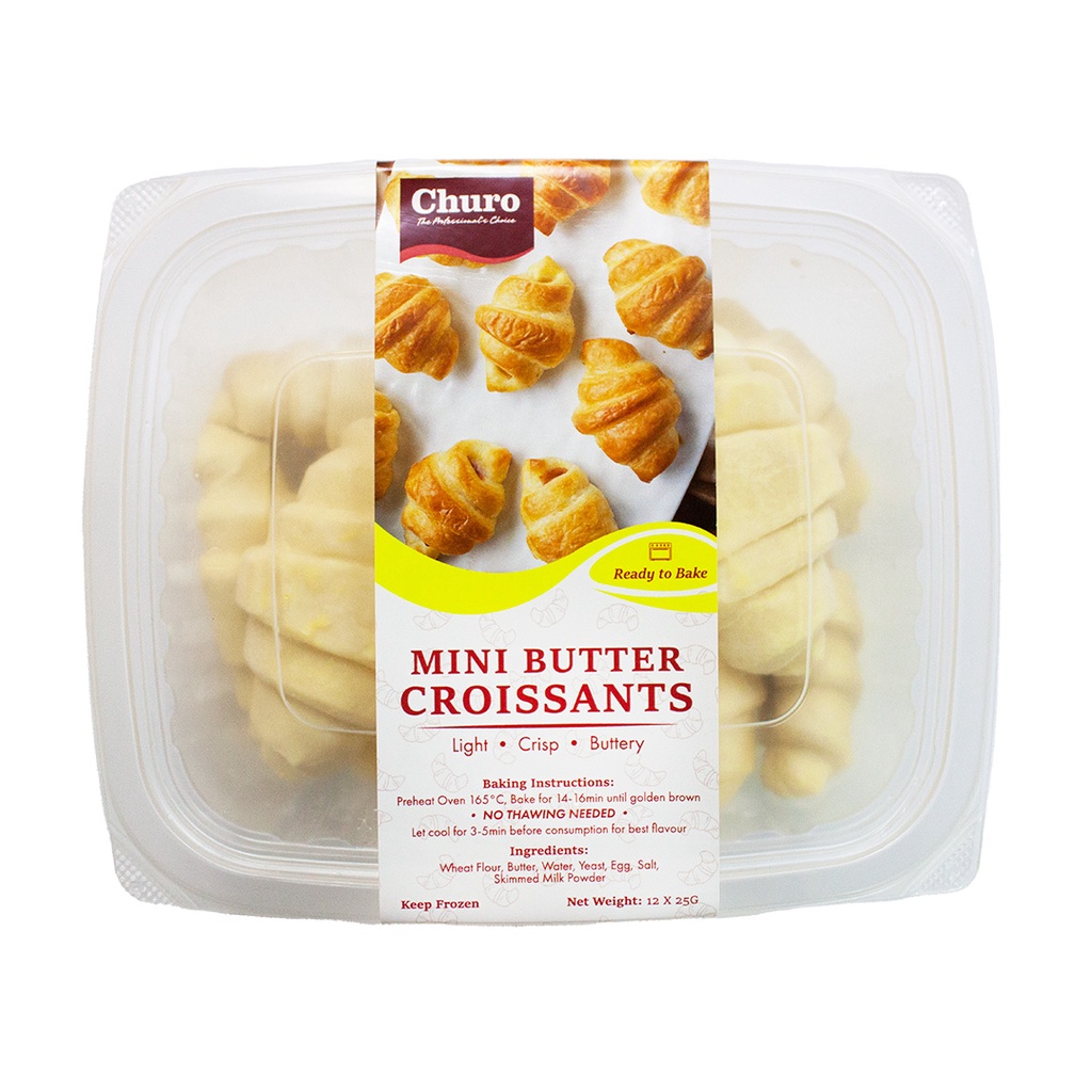 Churo | Mini Butter Croissants 12x25g | Frozen Ready to Bake | Shopee ...