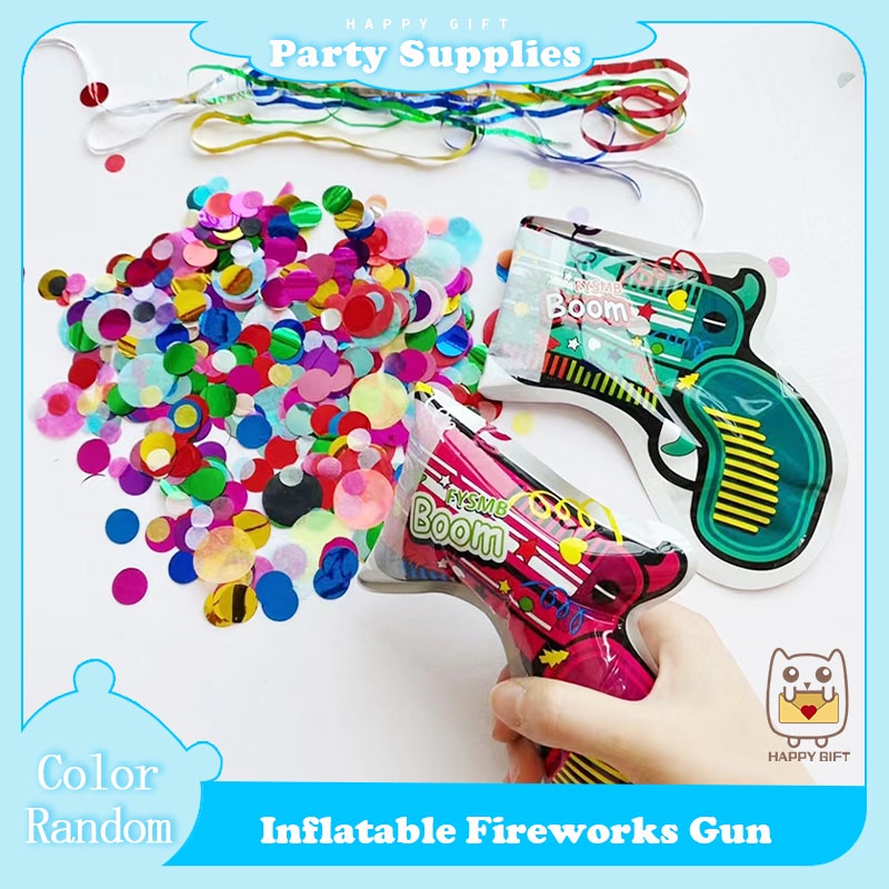 💌SG Stock💌Inflatable Gun Fireworks Handheld Toy Party Supplies Confetti ...