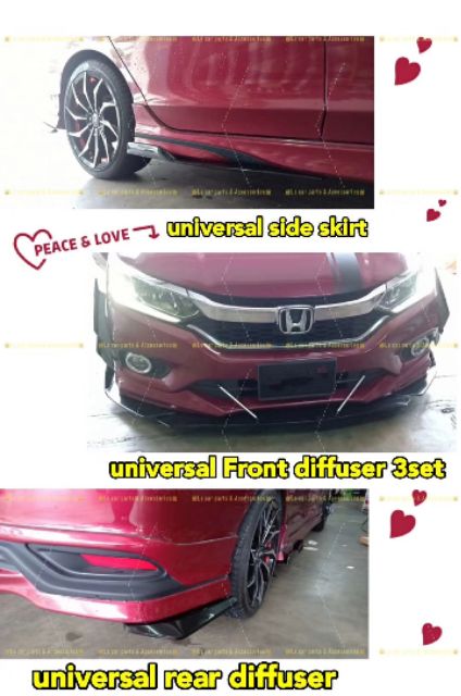 Stork !! Universal front bumper DIFFUSER CANARD Lip Splitter BUMPER ...
