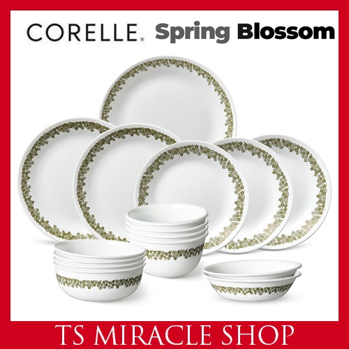 CORELLE KOREA Spring Blossom 16P Korean basic Tableware Set for 4 ...
