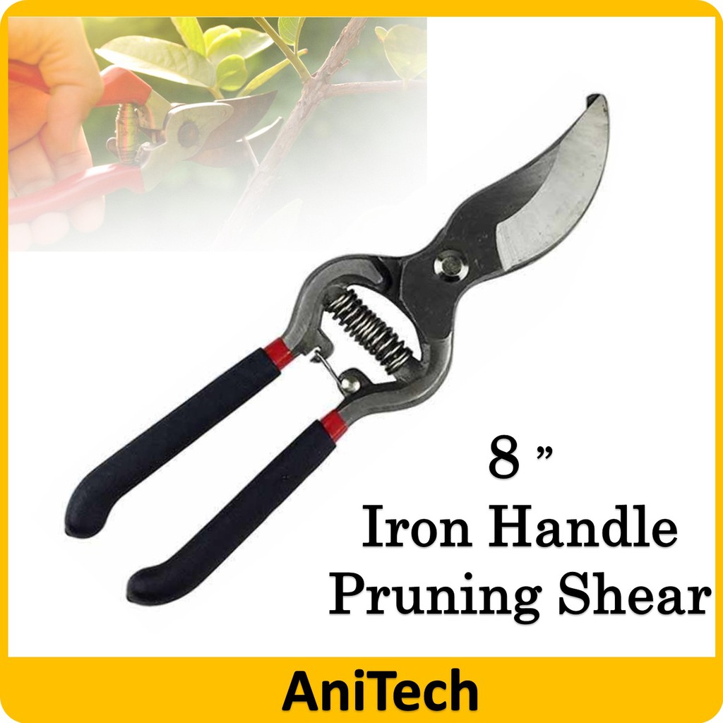 8'' Heavy Duty Sharp Iron Handle Pruning Shears Gardening Cutter Pruner ...