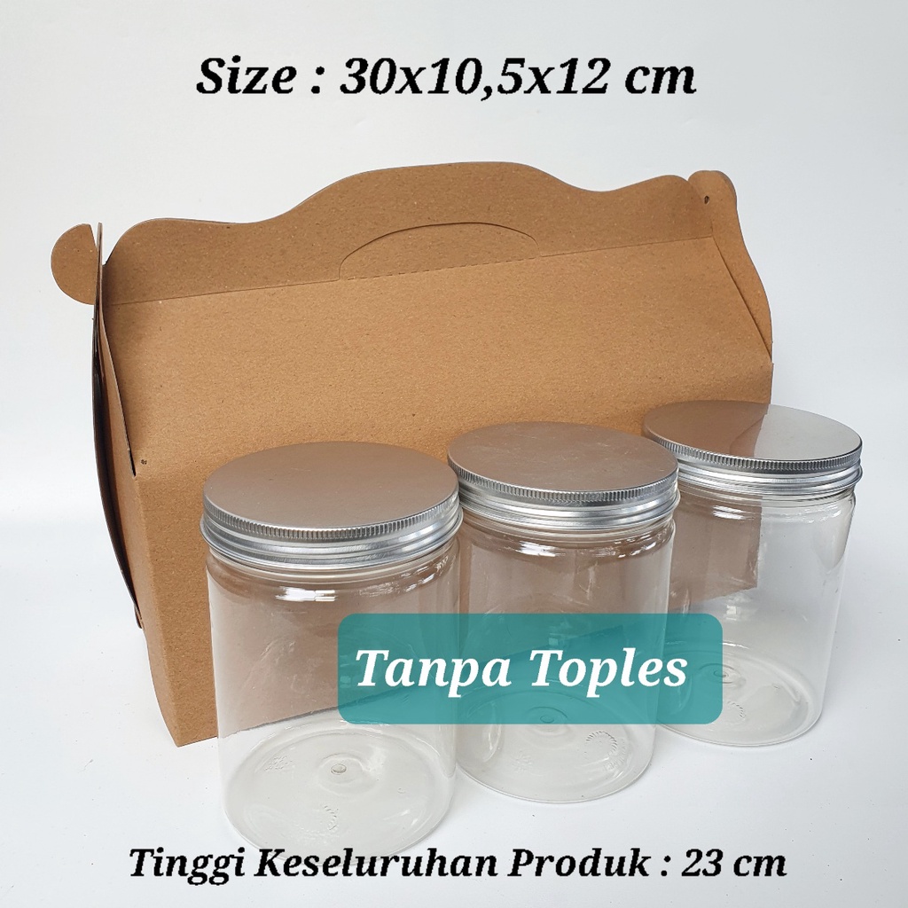 Kraft Gable Box Cookies Box Fits 3 Tube Cylinder Jar Jars 600ml 800ml ...