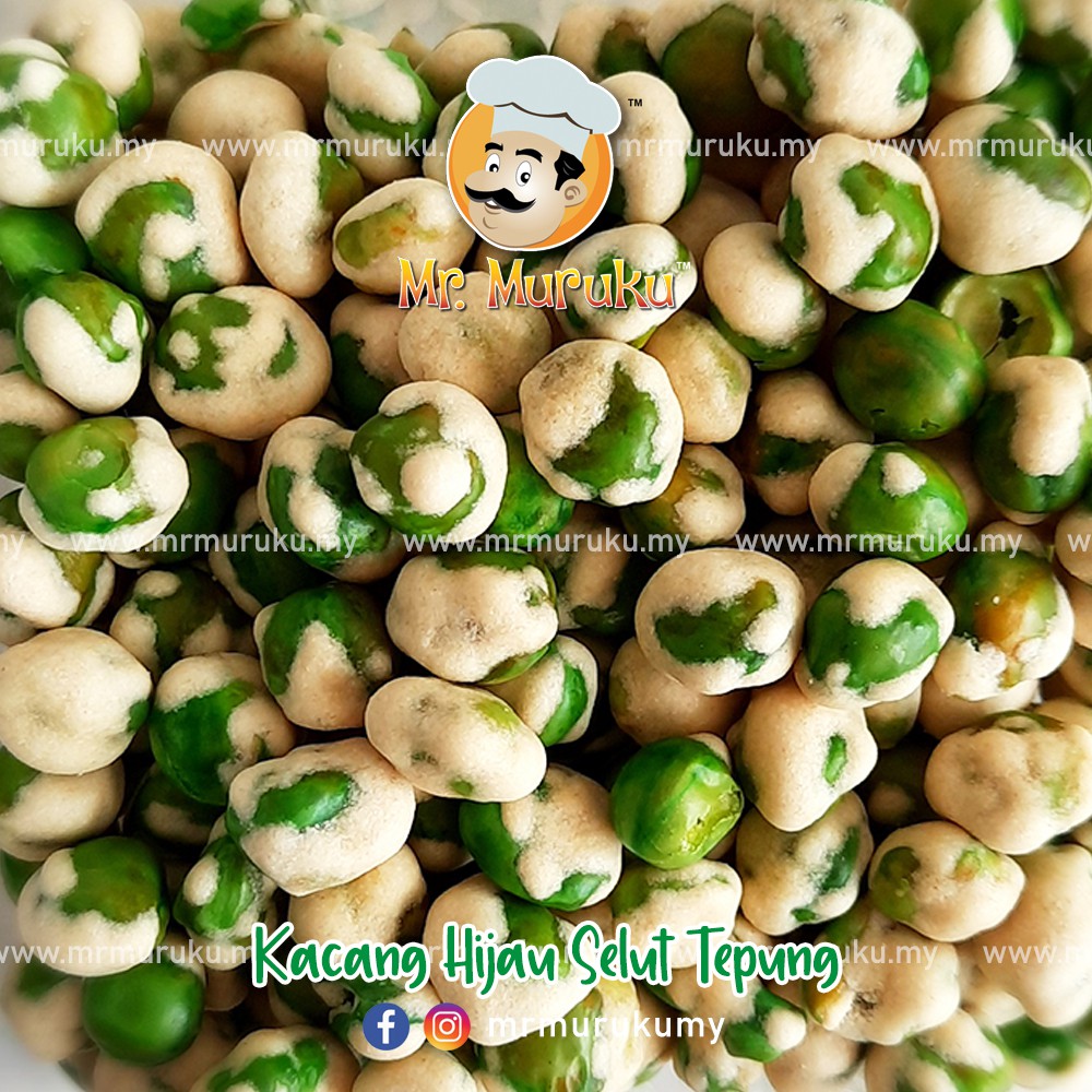 HIJAU Mr. Mr. Muruku's Green Beans Selut Flour (Coated Mung Bean ...