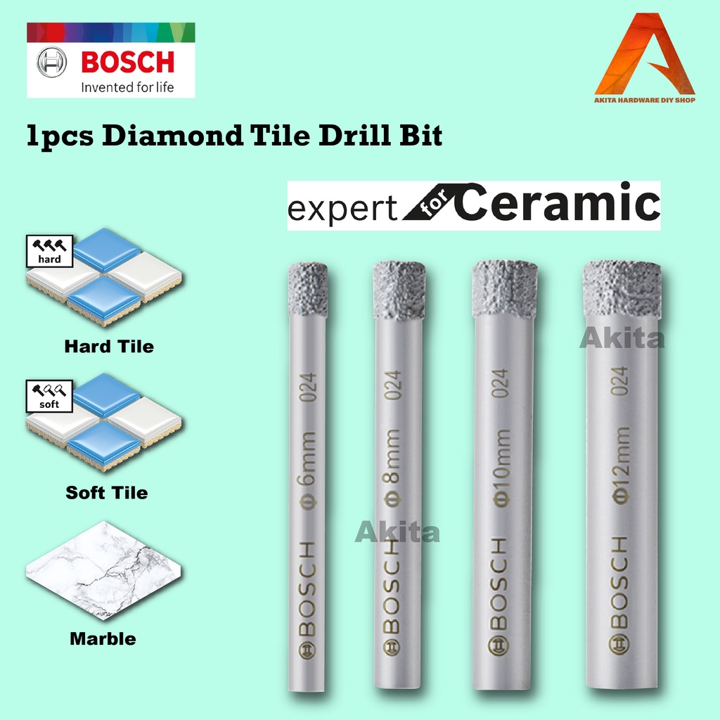 Bosch 1pcs Diamond Tile Drill Bit / Hole Drill Bit for Ceramic Tile ...