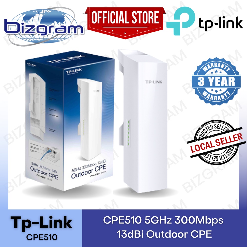 Tp-Link CPE510 5GHz 300Mbps 13dBi Outdoor CPE (3-Year SG Warranty ...
