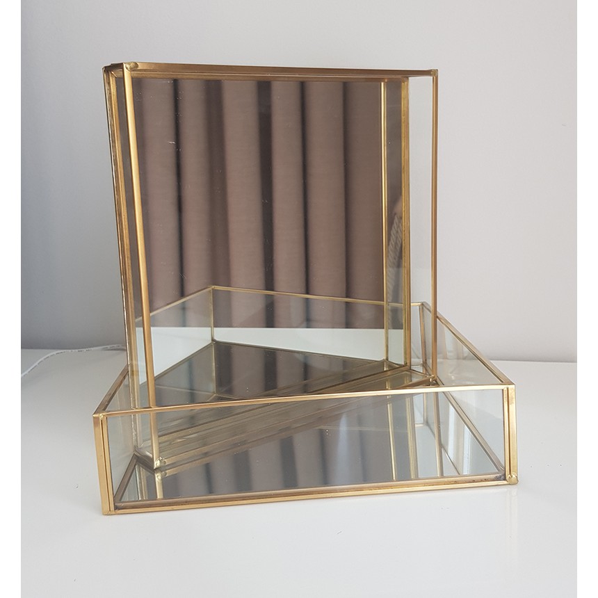 Gold geometric terrarium (Square Tray) | Shopee Singapore