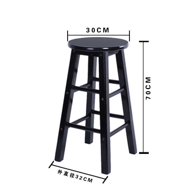 YOUNAL Solid Wood Bar Stool Bar Chair Home High Stool European Front ...