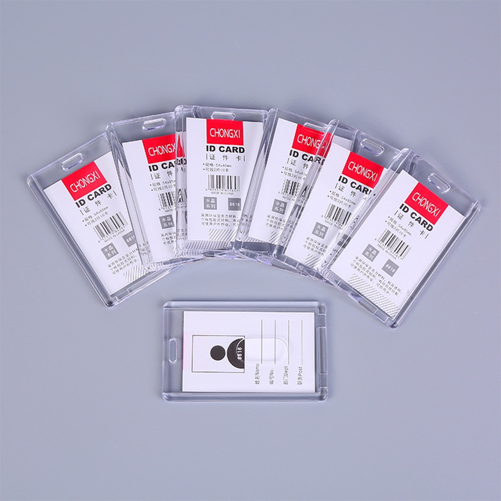 Clear Acrylic Office Staff Card Cover Case Protect Sleeve Girl Student ...