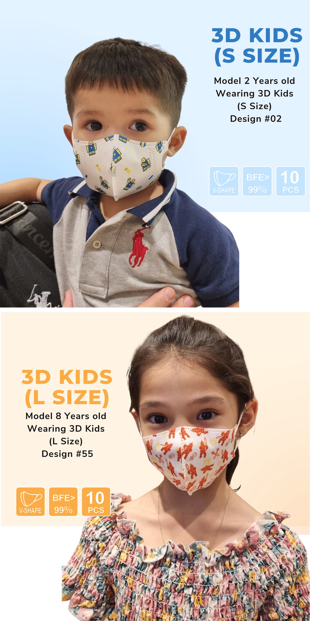 mixshop Kids 3D face mask (3 sizes available), BFE>99.9% | Shopee Singapore