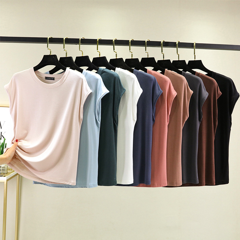 Ready Stock Women modal t shirt plain short-sleeved T-shirts Korean ...