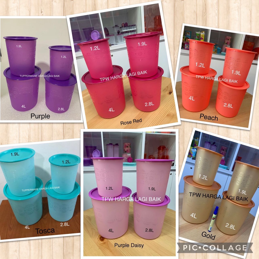 Tupperware One Touch Canister Mosaic (Ot) 1pc Air Tight / Bekas Bulat Kedap Udara / Food Storage ...