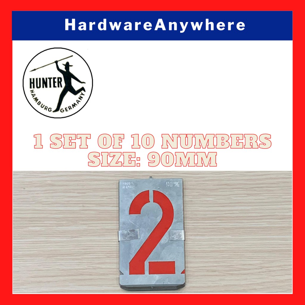 HUNTER Number Stencil Set [10 pieces from Number 1 to 10] Zinc Plated ...