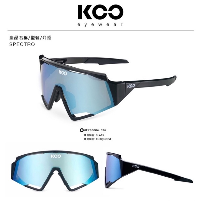 Tom Cat Kask KOO Spectro Sunglasses Black Turquoise (Zeiss Lens ...